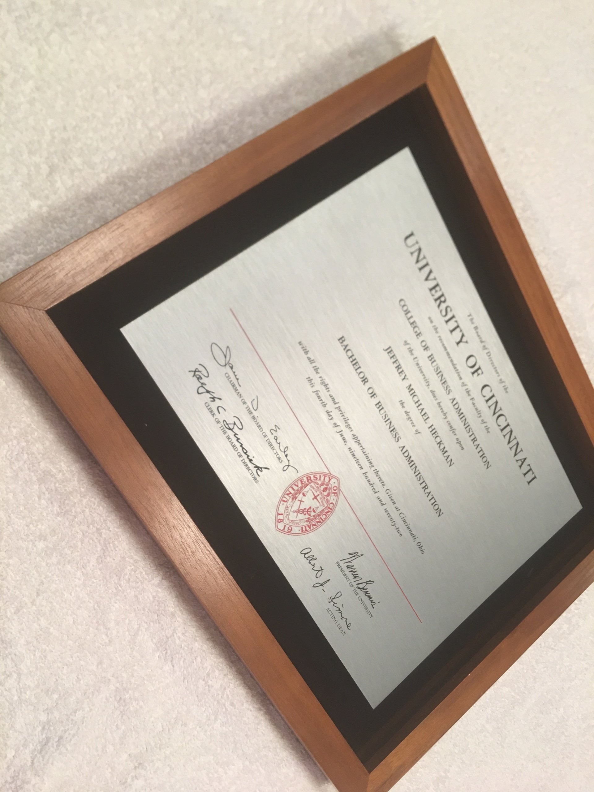 Diploma Shadowbox | VisionMark Nameplate Company